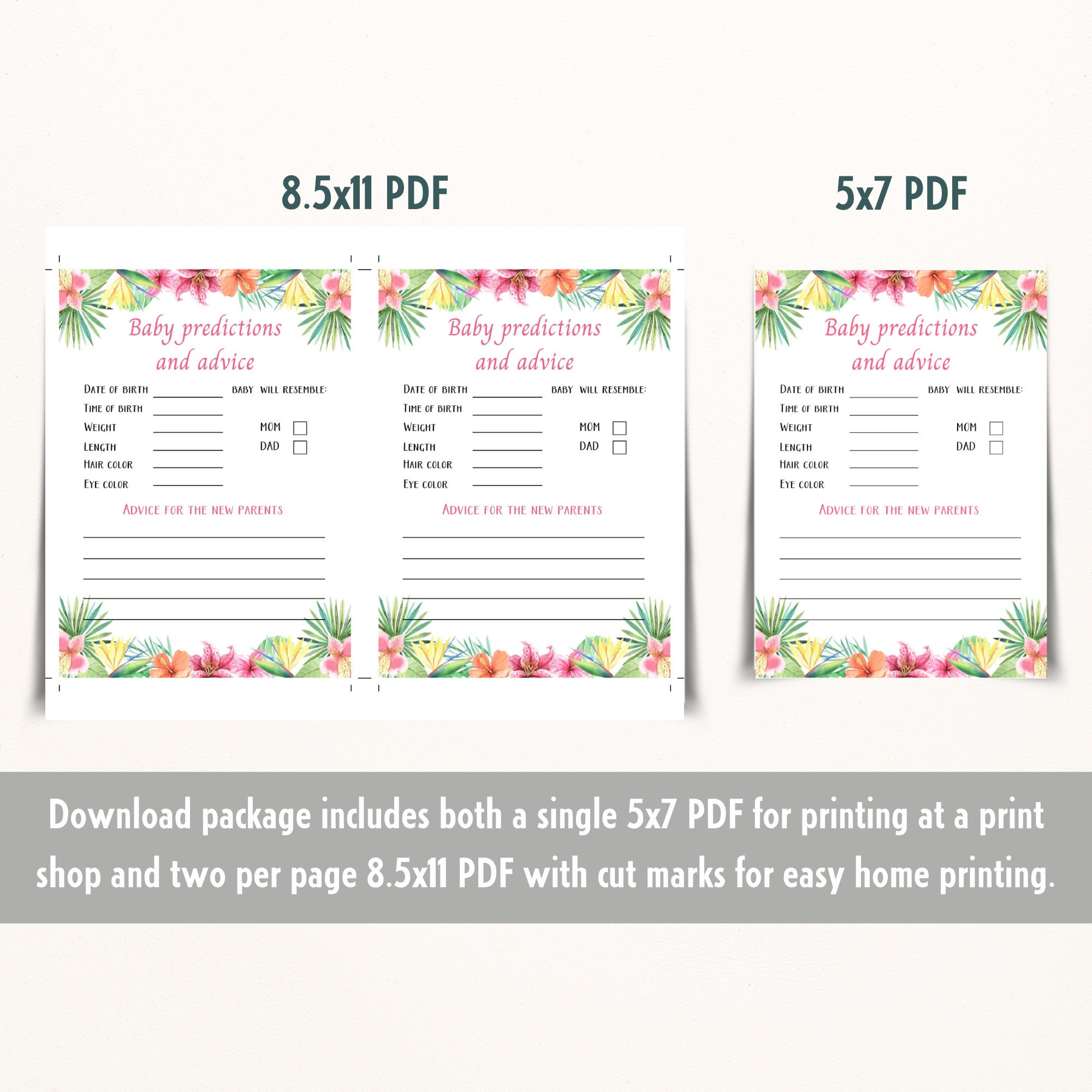 Printable Tropical Baby Shower Games Luau Baby Shower Game - Etsy