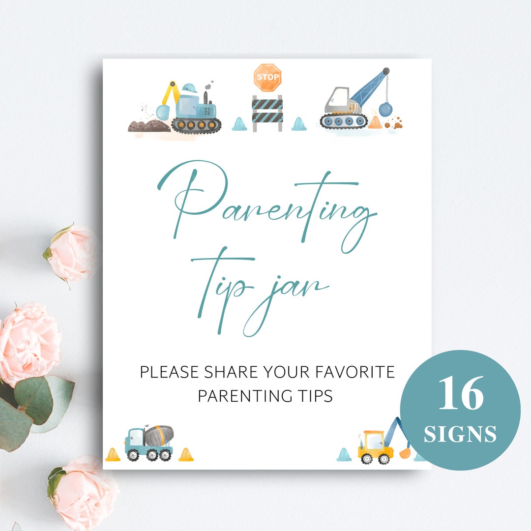 16 Printable Construction Baby Shower Table Signs | 8x10 Baby Shower ...