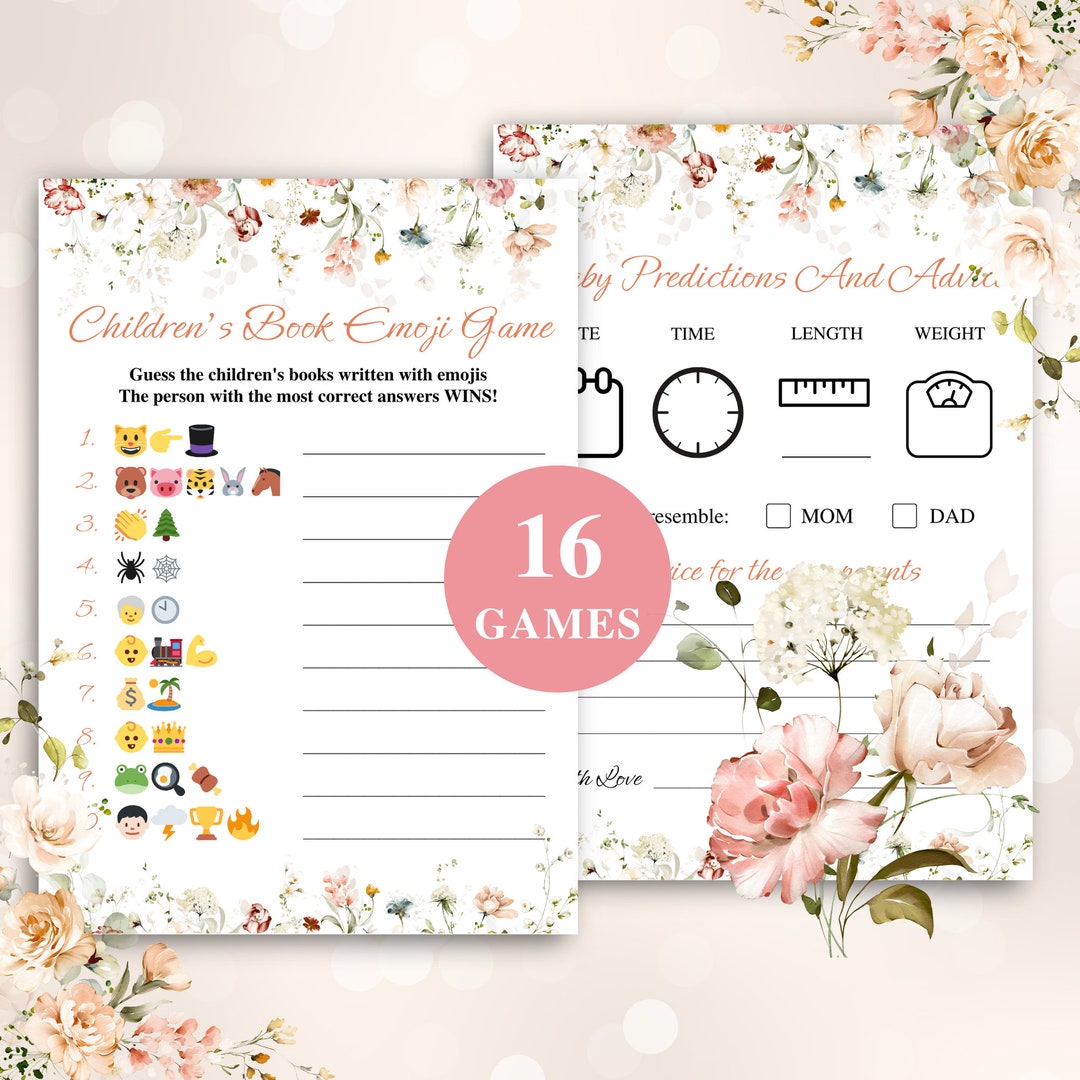16 Printable Wildflower Baby Shower Games | Garden Flowers Baby Shower ...