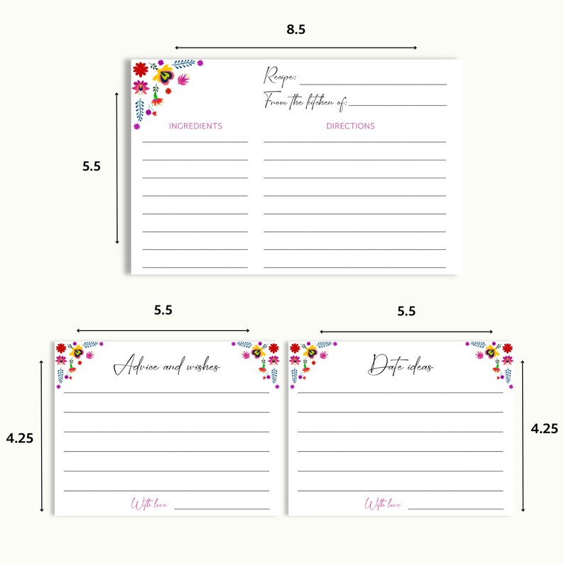 20 Printable Fiesta Bridal Shower Signs 8x10 Shower Table Signs Recipe ...
