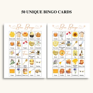 50 Printable Bee Picture Bingo Cards: US Letter 8.5x11 DOWNLOAD - Etsy