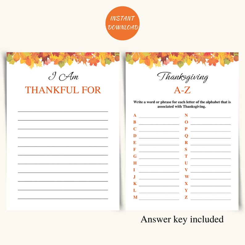8 Printable Thanksgiving Party Games: Friendsgiving Games DOWNLOAD - Etsy