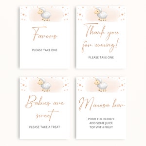 16 Printable Little Lamb Baby Shower Table Signs, Farm Baby Shower ...