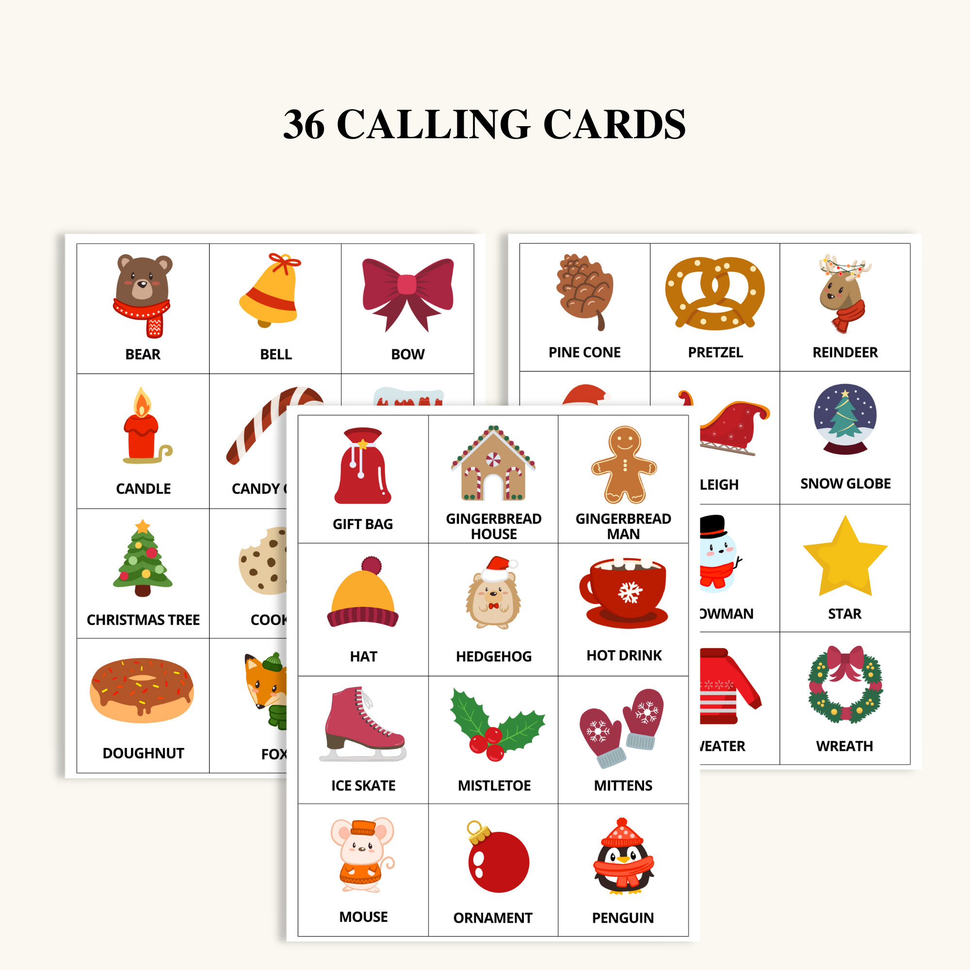 30 Printable Christmas Bingo Cards Christmas Bingo for Kids Christmas ...