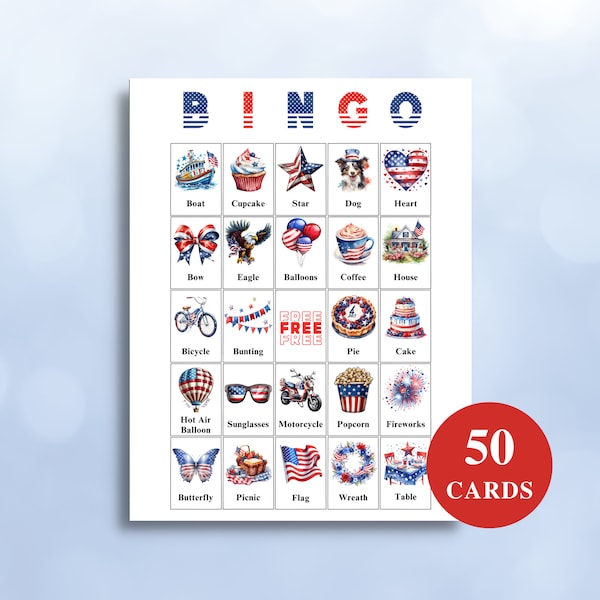 4th of July Bingo - Etsy