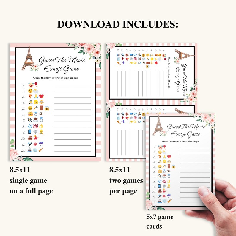 10 Printable Paris Themed Party Games: Parisian Birthday Games ...