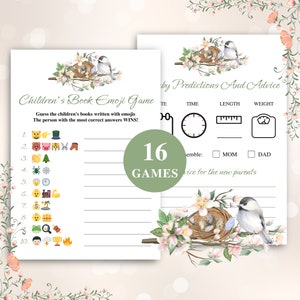 16 Printable Bird Baby Shower Games Little Birdie Baby Shower Game ...