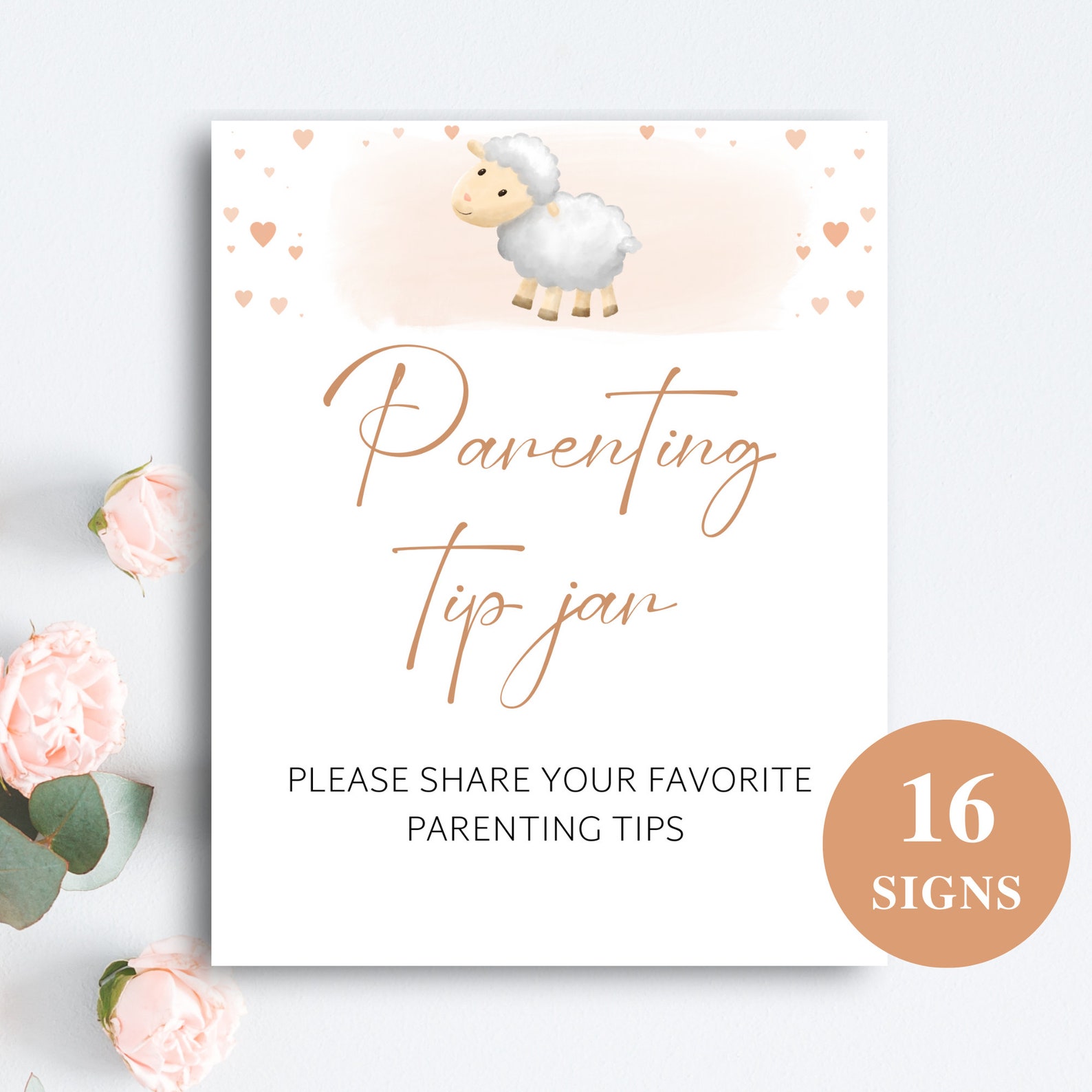 16 Printable Little Lamb Baby Shower Table Signs, Farm Baby Shower ...