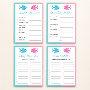 12 Printable Fish-she Fish-he Gender Reveal Games: Fishing Gender ...