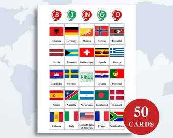 WORLD FLAG BINGO Printable Great for Classroom - Etsy