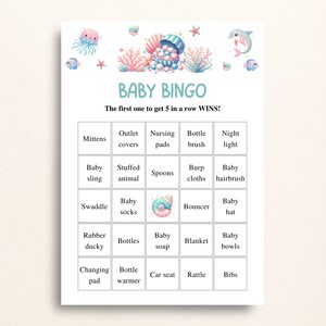 30 Printable Ocean Baby Shower Bingo Cards | 5x7'' Under the Sea Baby ...