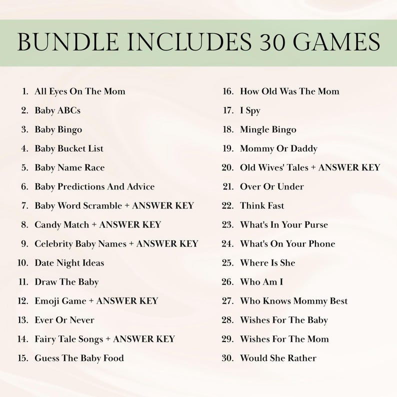30 Printable Giraffe Baby Shower Games, Safari Baby Shower Games ...
