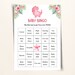 30 Printable Pink Dinosaur Baby Shower Bingo Cards 5x7'' Prefilled Baby ...