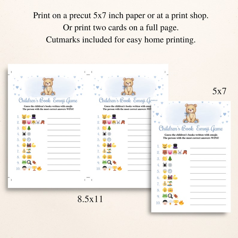 16 Printable Teddy Bear Baby Shower Games Blue Bear Baby Shower Games Boy Baby Sprinkle Games ...