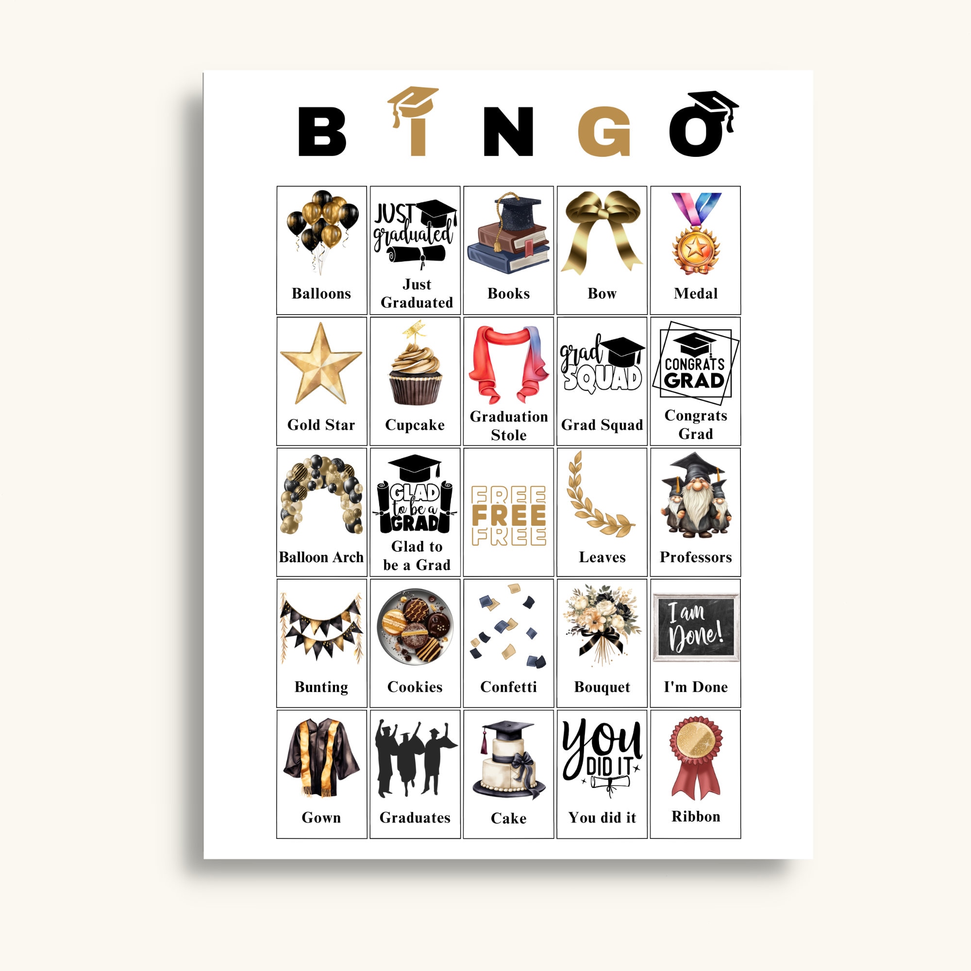 50 Printable Graduation Bingo Cards | Graduation Picture Bingo | Grad ...