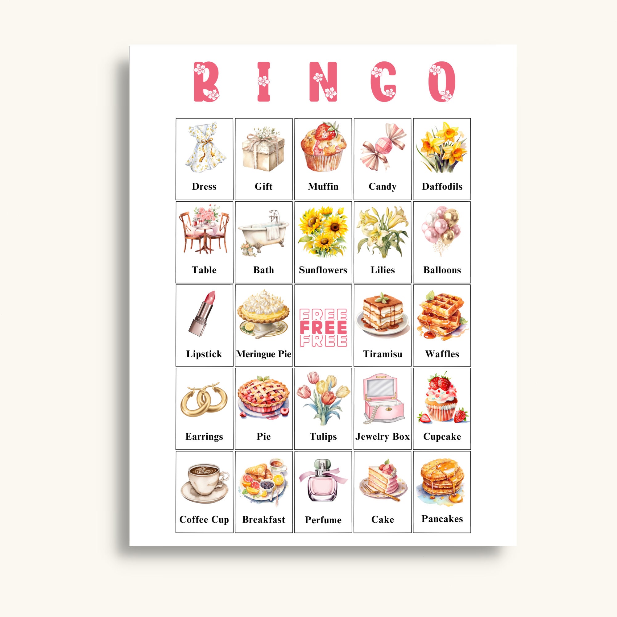 50 Printable Mother's Day Bingo Cards Mothers Day Picture Bingo Mothers ...