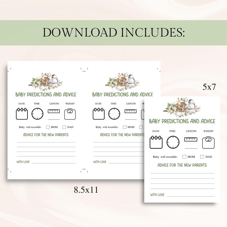 30 Printable Bird Baby Shower Games, Little Birdie Baby Shower Games ...