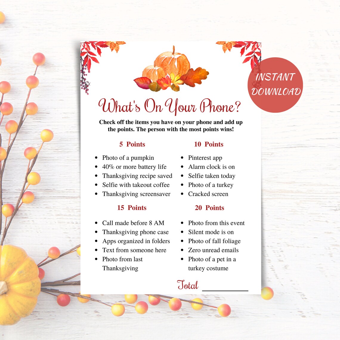 Printable Thanksgiving Whats on Your Phone Game - Etsy