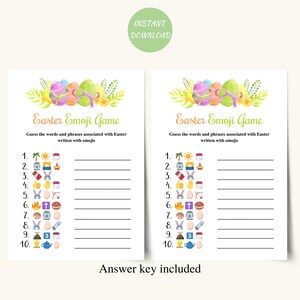 Printable Easter Emoji Game, Easter Game for Office Party, Easter Game ...