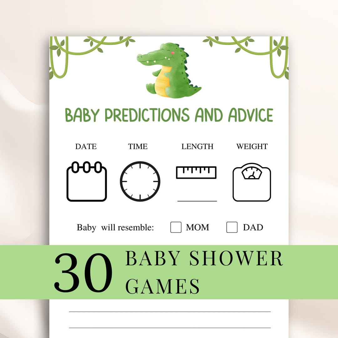 30 Printable Alligator Baby Shower Games: Crocodile Baby Shower Game ...