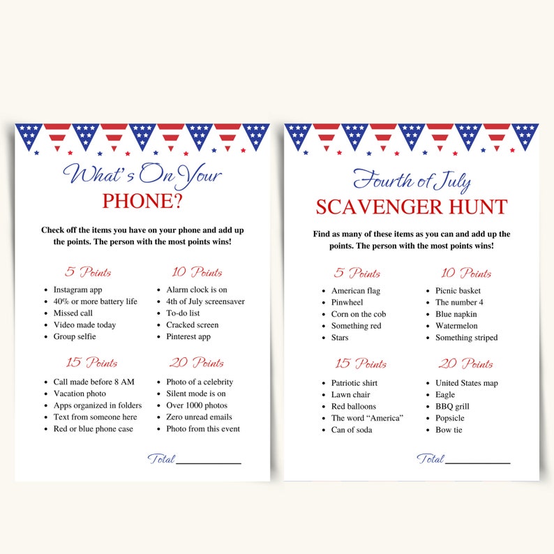 4th of July Games: Fun Party Pack (DOWNLOAD) - Etsy