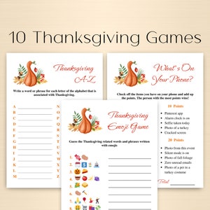 10 Printable Thanksgiving Party Games | Thanksgiving Dinner Games ...