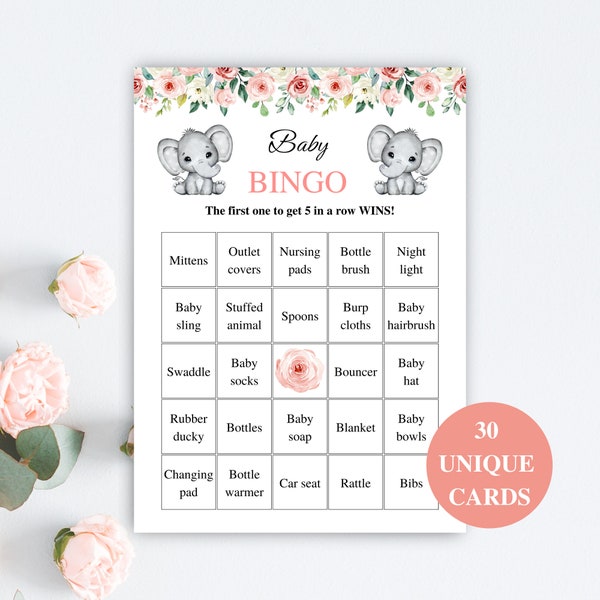 Pink and Grey Elephant Baby Shower - Etsy