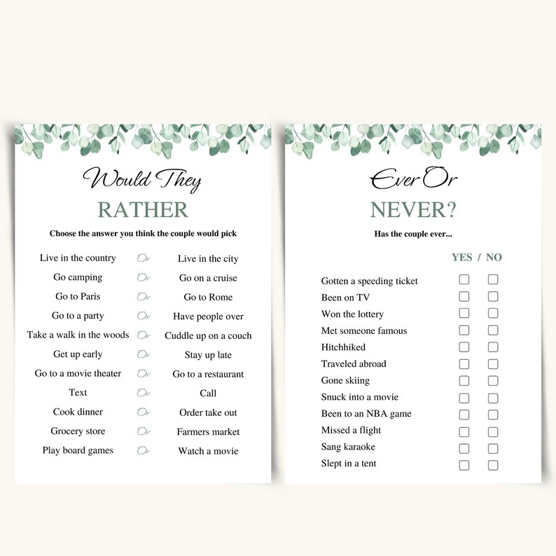 10 Printable Same Sex Wedding Shower Games Same Sex Shower Etsy