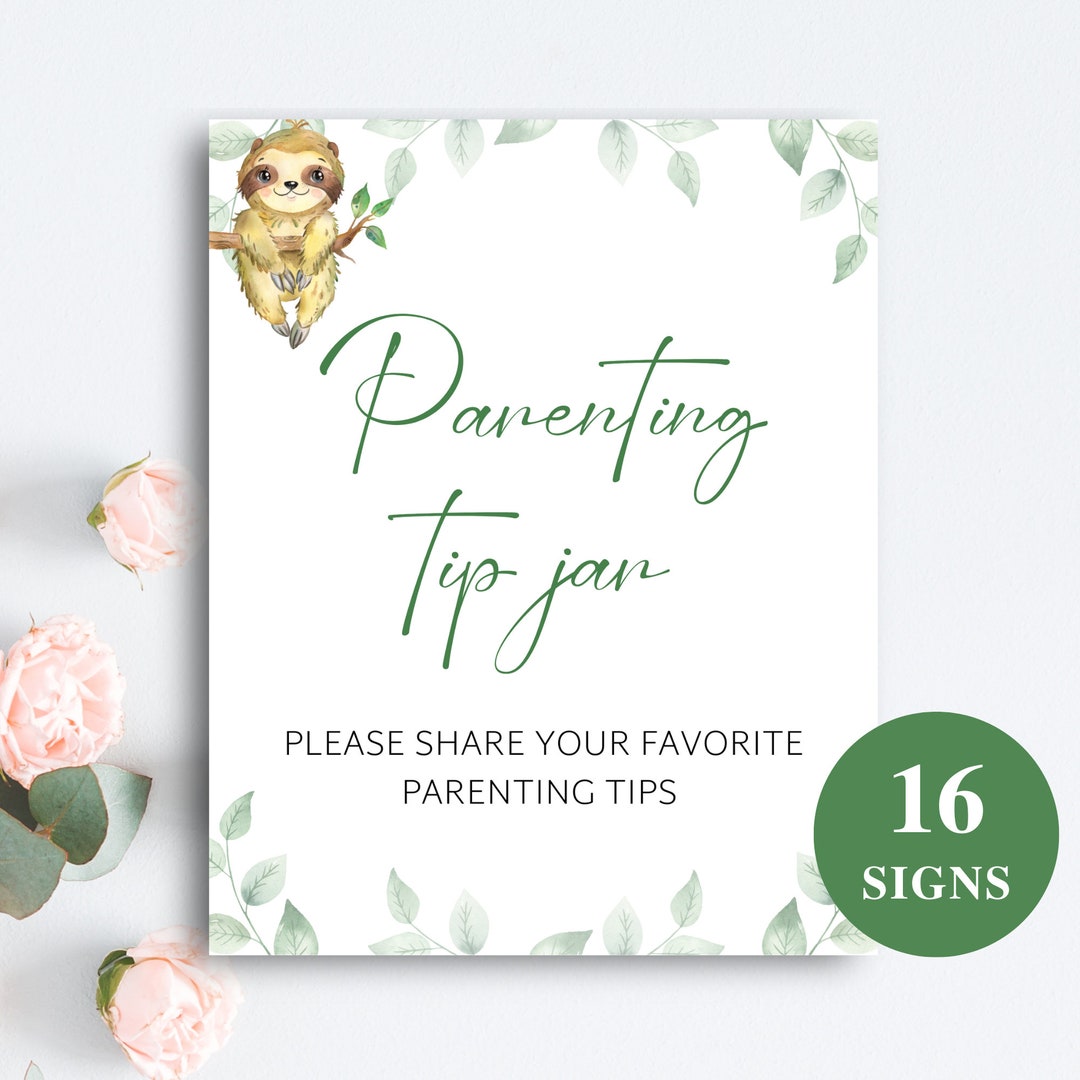 16 Printable Sloth Baby Shower Table Signs | 8x10 Baby Shower Sign ...