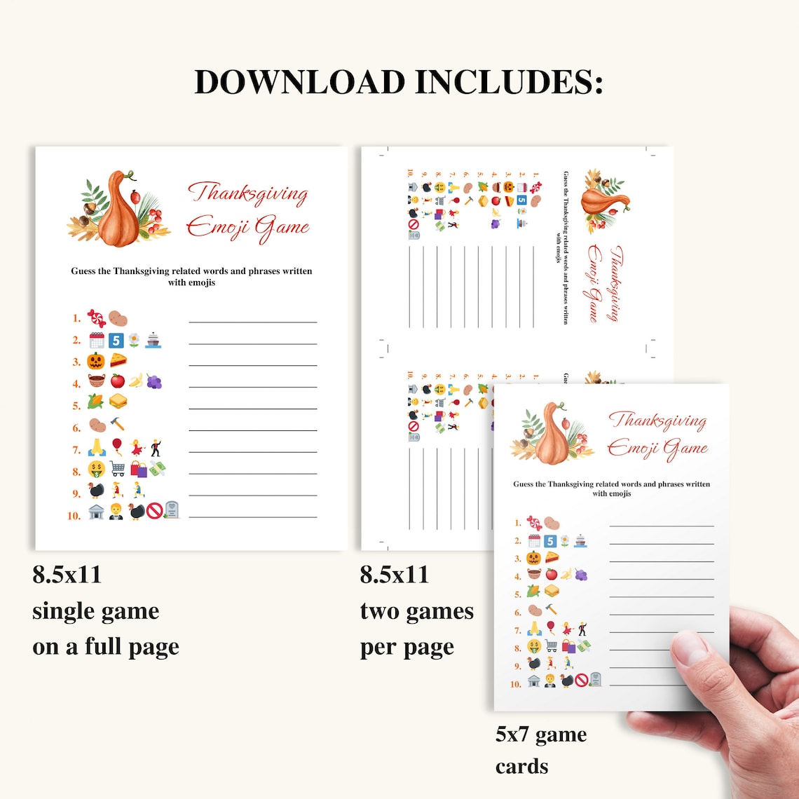 10 Printable Thanksgiving Party Games Thanksgiving Dinner - Etsy