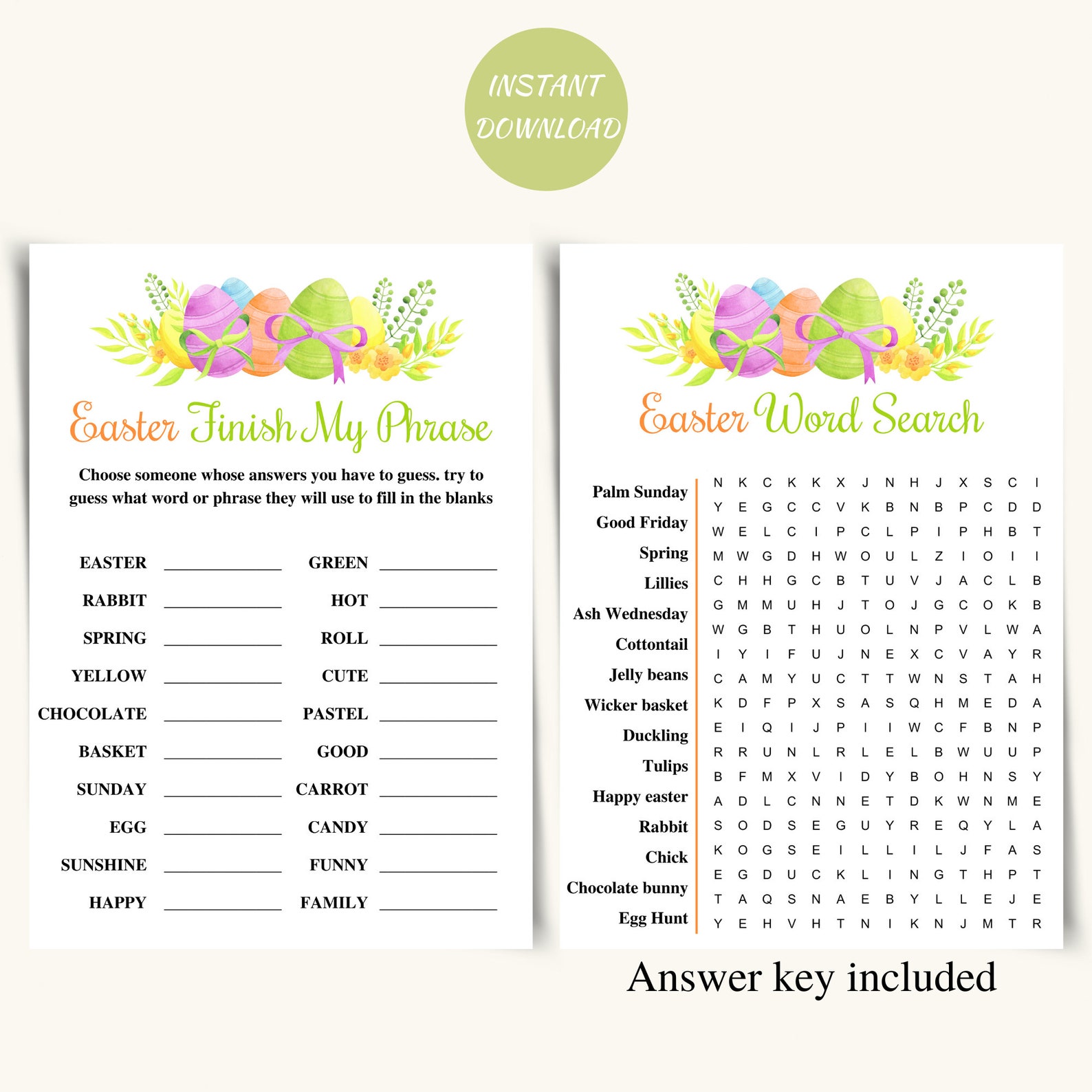 Printable Easter Games 8 Game Bundle for Easter Office Party - Etsy UK