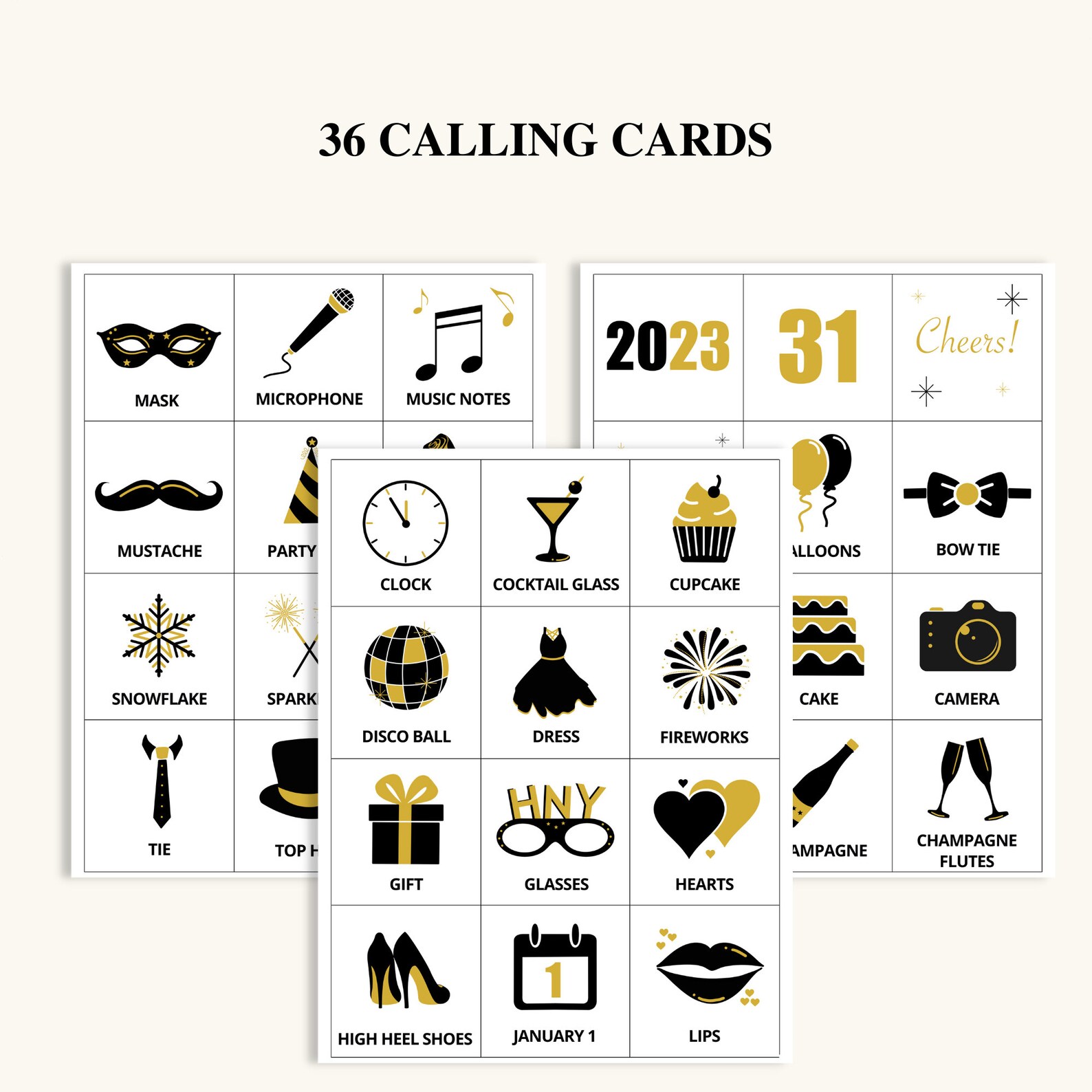 30 Printable New Years Bingo Cards New Years Eve Games New Years Bingo ...