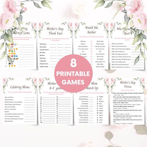 Mother's Day Party Game Fun Mother's Day Games - Etsy