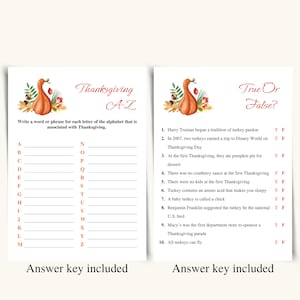 10 Printable Thanksgiving Party Games | Thanksgiving Dinner Games ...