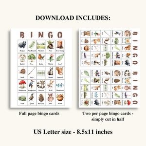 50 Printable Woodland Bingo Cards | Woodland Picture Bingo | Woodland ...