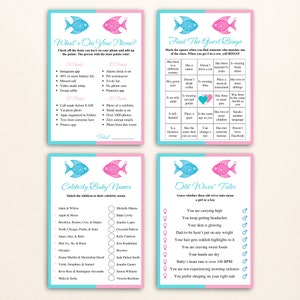 12 Printable Fish-she Fish-he Gender Reveal Games: Fishing Gender ...