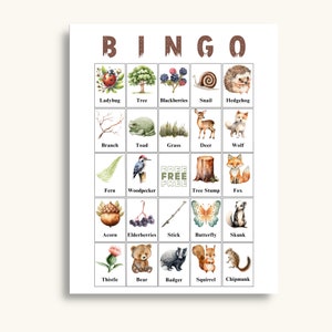 50 Printable Woodland Bingo Cards | Woodland Picture Bingo | Woodland ...