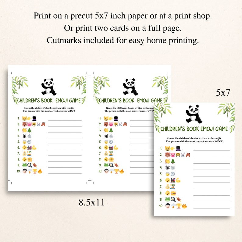 16 Printable Panda Baby Shower Games, Jungle Baby Shower Games, Safari ...