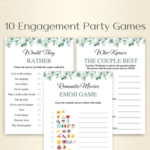 10 Printable Engagement Party Games | Engagement Party Game Bundle ...