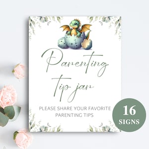 16 Printable Dragon Baby Shower Table Signs | 8x10 Baby Shower Sign ...