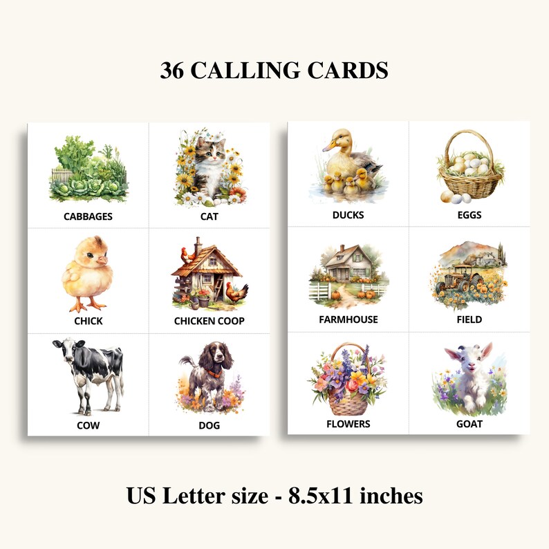 50 Printable Farm Bingo Cards Farm Themed Picture Bingo - Etsy