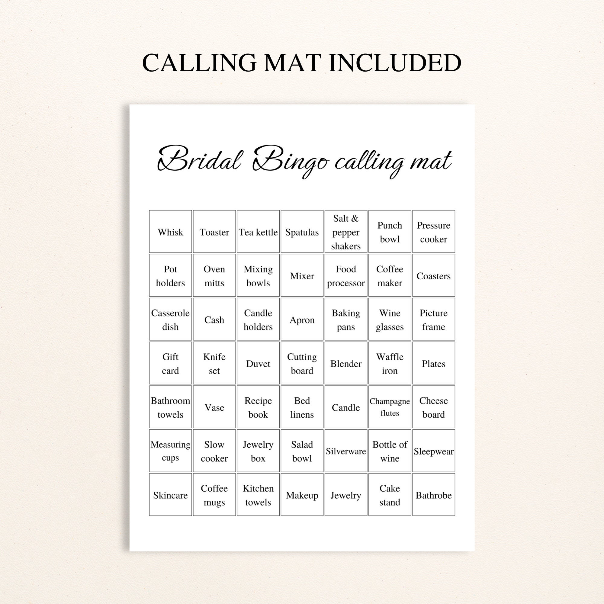 50 Printable Petal and Prosecco Bridal Shower Bingo Cards, Prefilled ...