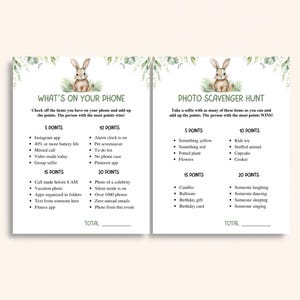 12 Printable Some Bunny is One First Birthday Games, Woodland 1st ...