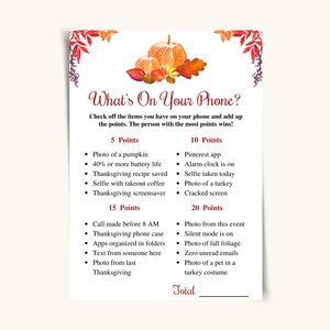 Printable Thanksgiving What’s on Your Phone Game, Friendsgiving Game ...