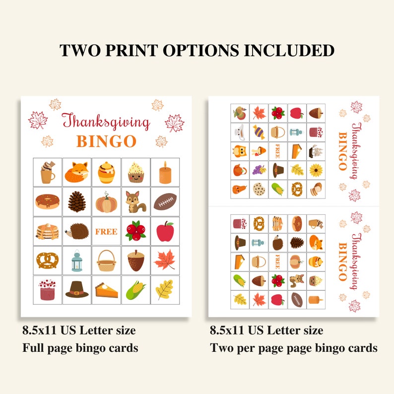 30 Printable Thanksgiving Bingo Cards Thanksgiving Games for Kids ...