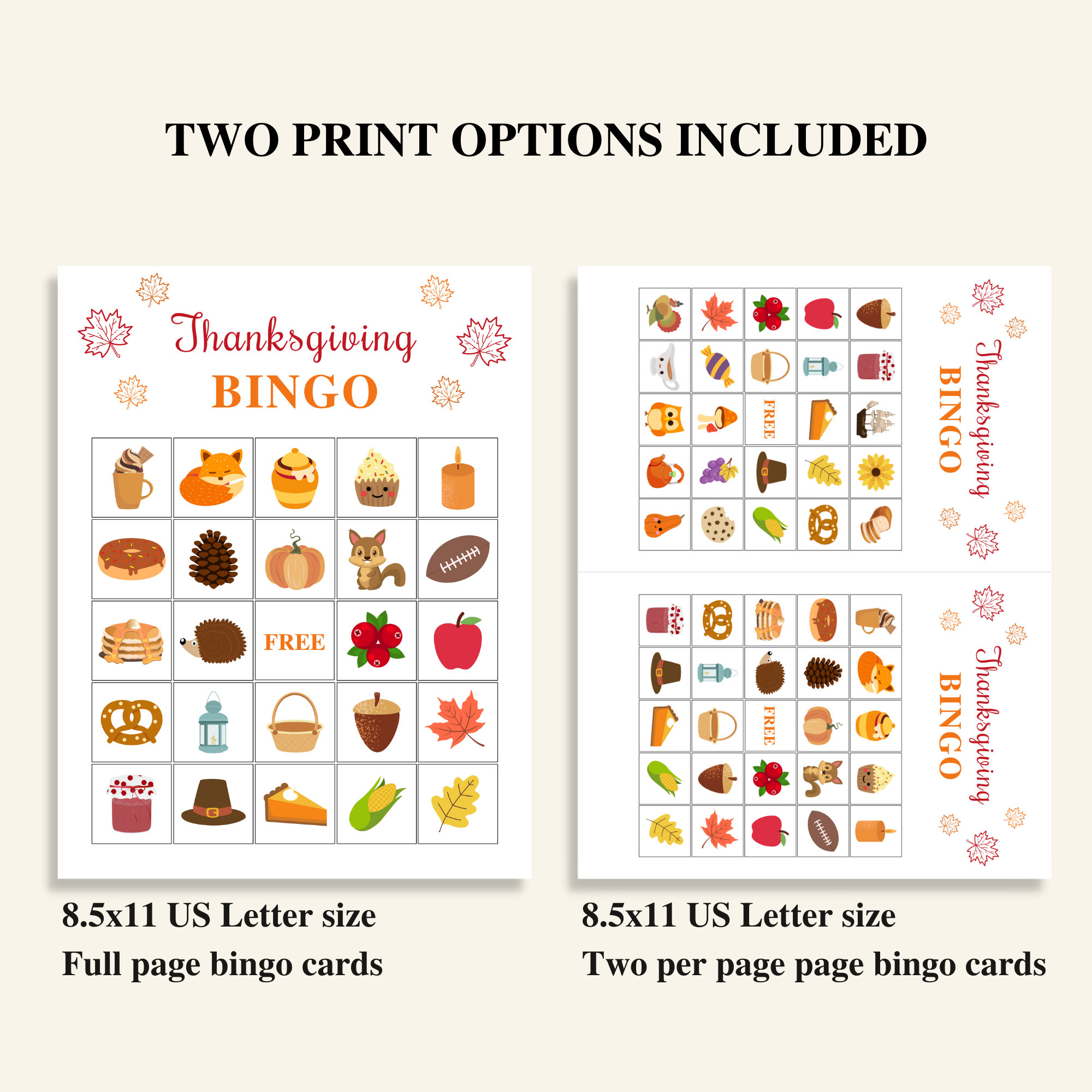 30 Printable Thanksgiving Bingo Cards Thanksgiving Games for Kids ...