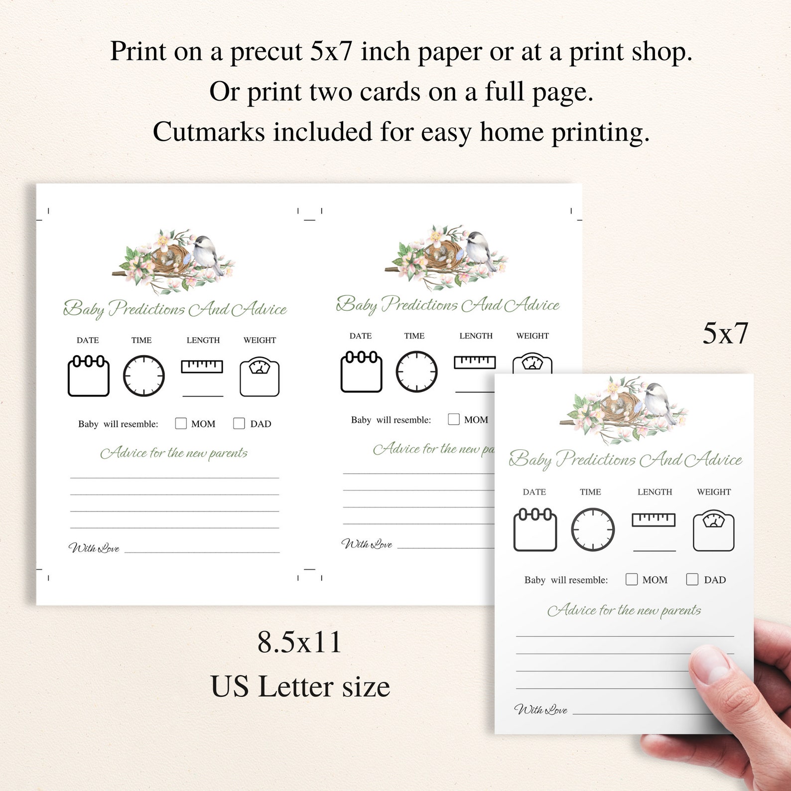 16 Printable Bird Baby Shower Games Little Birdie Baby Shower Game ...