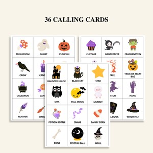 30 Printable Halloween Picture Bingo Cards: Halloween Games for Kids ...