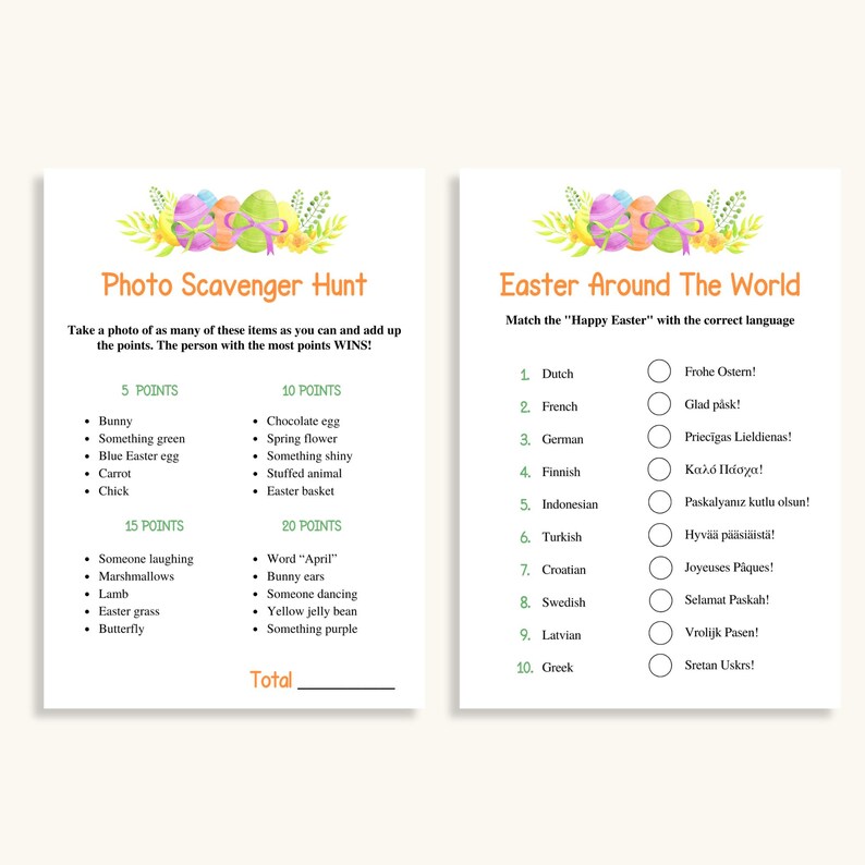 20 Printable Easter Games, Fun Easter Party Games, Easter Game Bundle ...