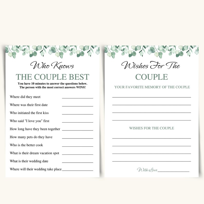 10 Printable Same Sex Wedding Shower Games Same Sex Shower Etsy